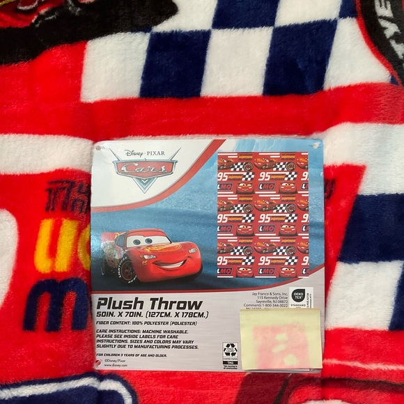 Disney | Bedding | Disney Pixar Lightening Mcqueen Cars Plush Throw ...